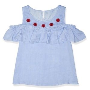 Shirts & Tops | Embroidered Cold Shoulder Top | Poshmark